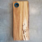 French Oak live edge Serving Board w/ Blue Epoxy Handle | Todd Alan Woodcraft