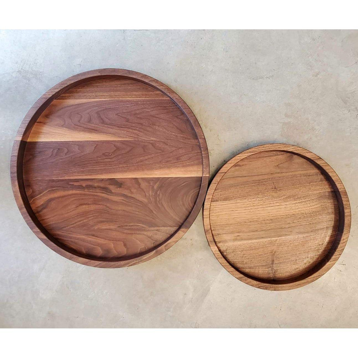 Round Carved Walnut Platters | Todd Alan Woodcraft
